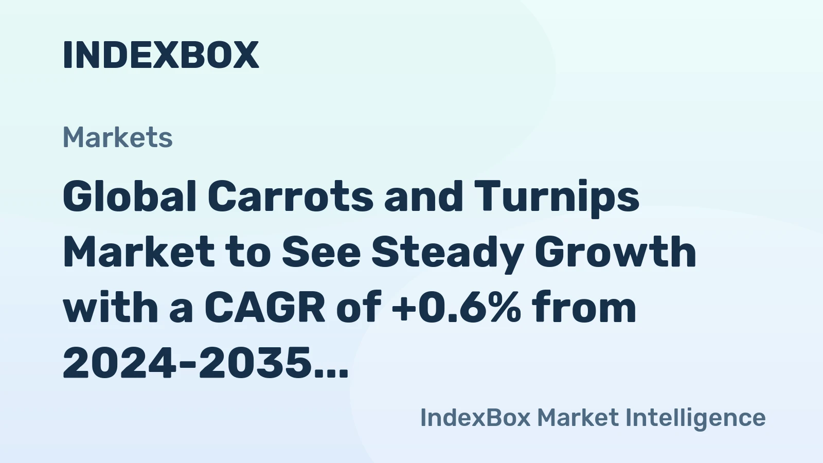 Global Carrots and Turnips Market to See Steady Growth with a CAGR of +0.6% from 2024-2035
