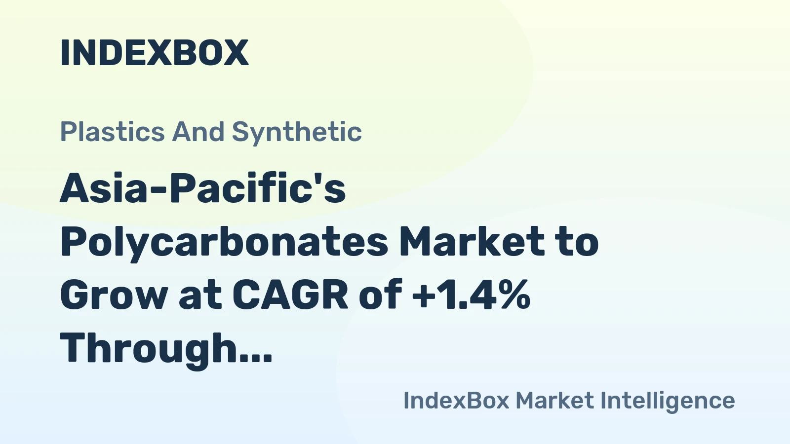 Asia-Pacific's Polycarbonates Market to Grow at CAGR of +1.4% Through 2035