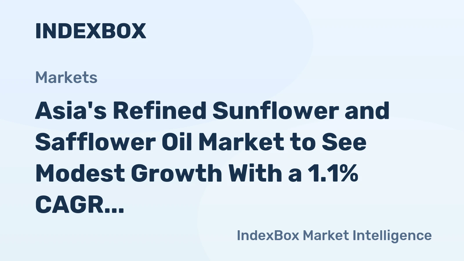Asia's Refined Sunflower and Safflower Oil Market to See Modest Growth With a 1.1% CAGR Through 2035