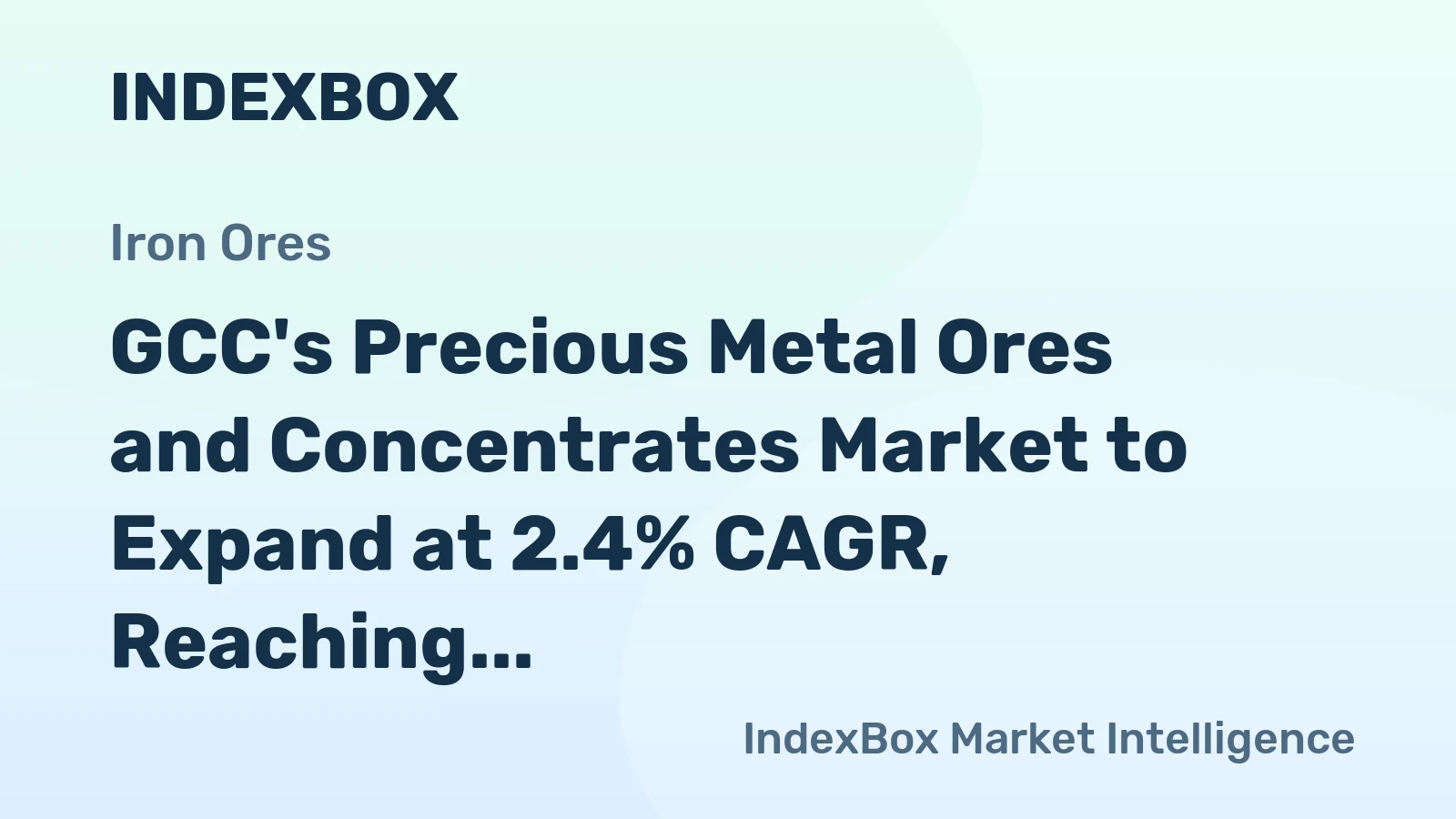 GCC's Precious Metal Ores and Concentrates Market to Expand at 2.4% CAGR, Reaching 333K Tons by 2035