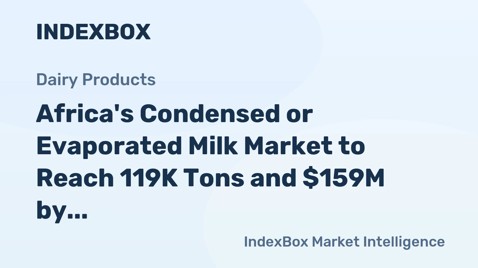 Africa's Condensed or Evaporated Milk Market to Reach 119K Tons and $159M by 2035