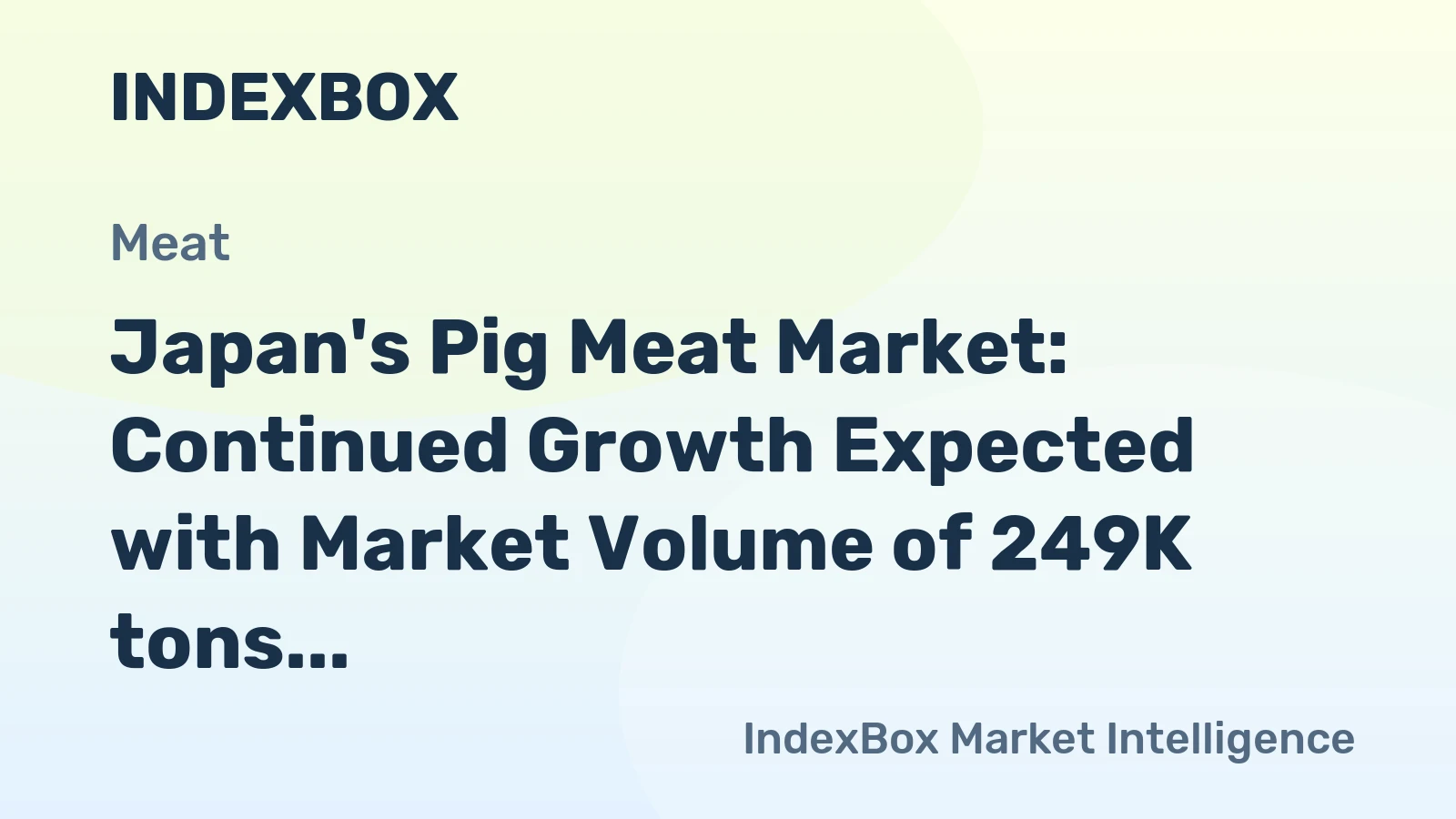 Japan's Pig Meat Market: Continued Growth Expected with Market Volume of 249K tons and Market Value of $2.5B by 2035