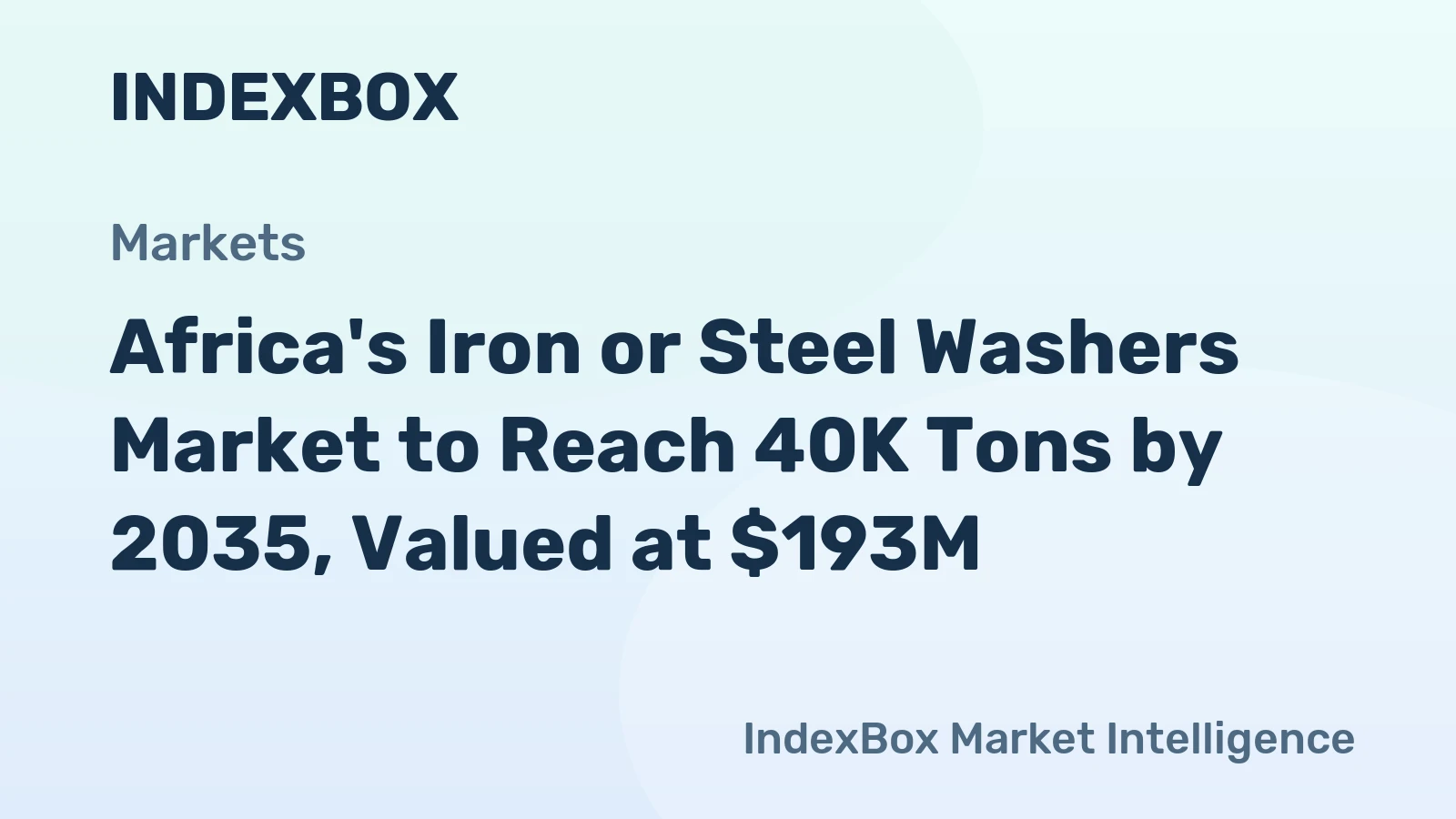 Africa's Iron or Steel Washers Market to Reach 40K Tons by 2035, Valued at $193M