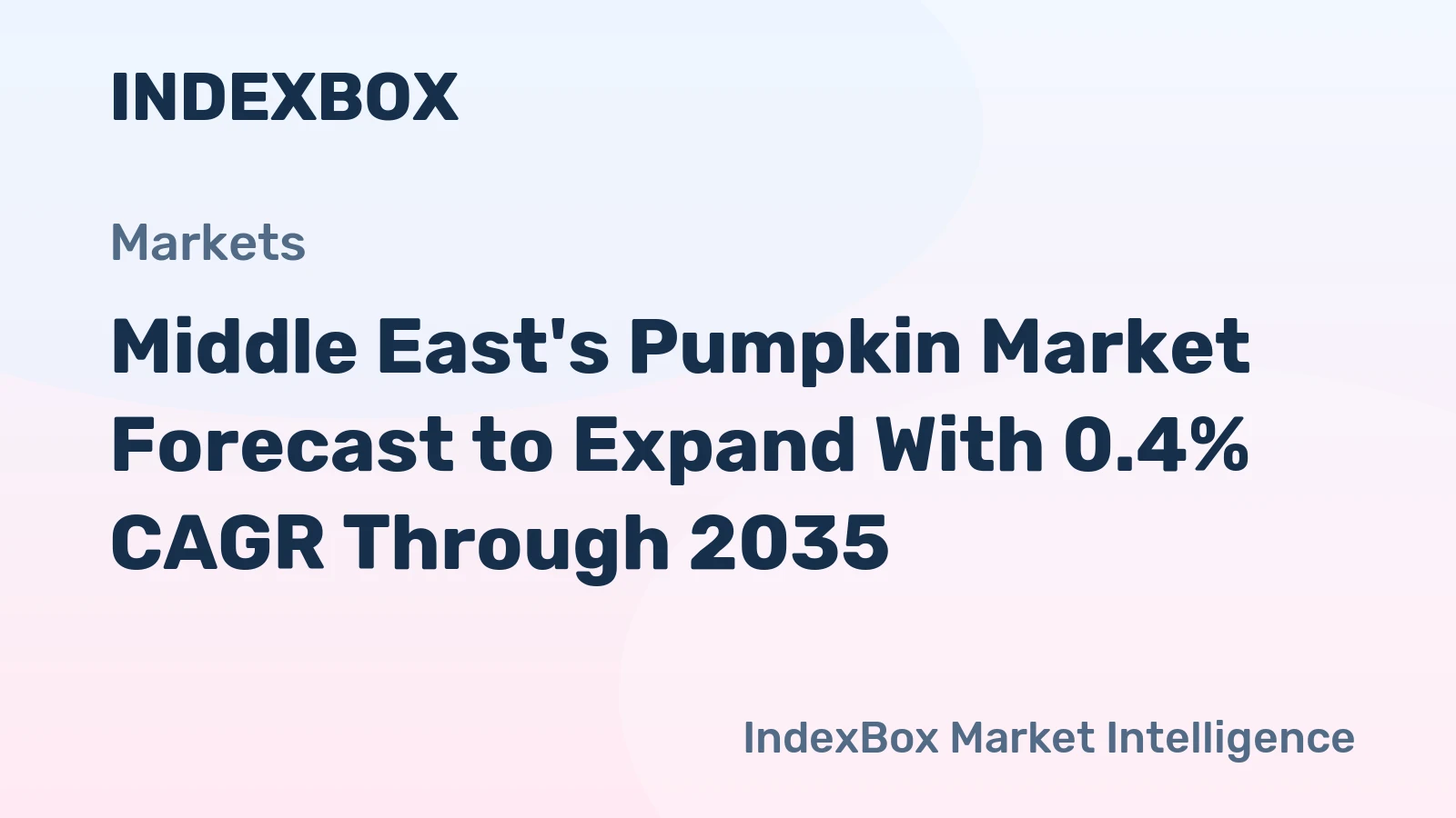 Middle East's Pumpkin Market Forecast to Expand With 0.4% CAGR Through 2035