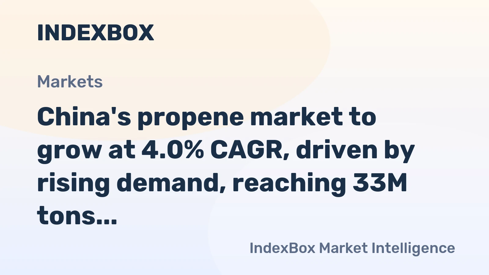 China's propene market to grow at 4.0% CAGR, driven by rising demand, reaching 33M tons by 2035.