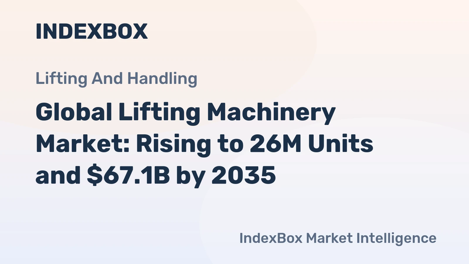 Global Lifting Machinery Market: Rising to 26M Units and $67.1B by 2035