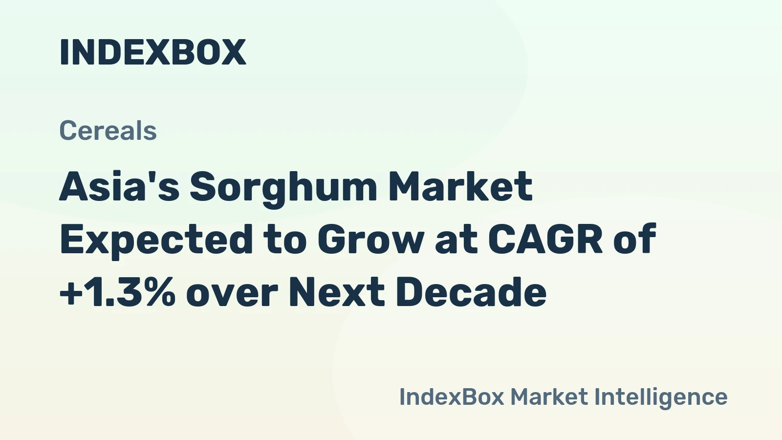Asia's Sorghum Market Expected to Grow at CAGR of +1.3% over Next Decade