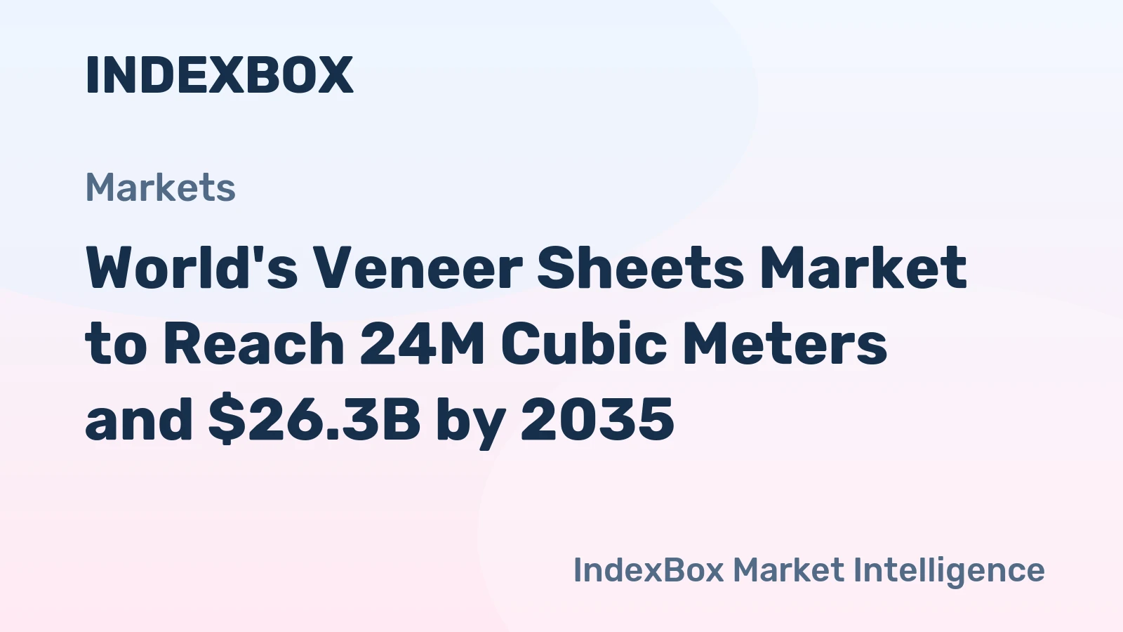 World's Veneer Sheets Market to Reach 24M Cubic Meters and $26.3B by 2035