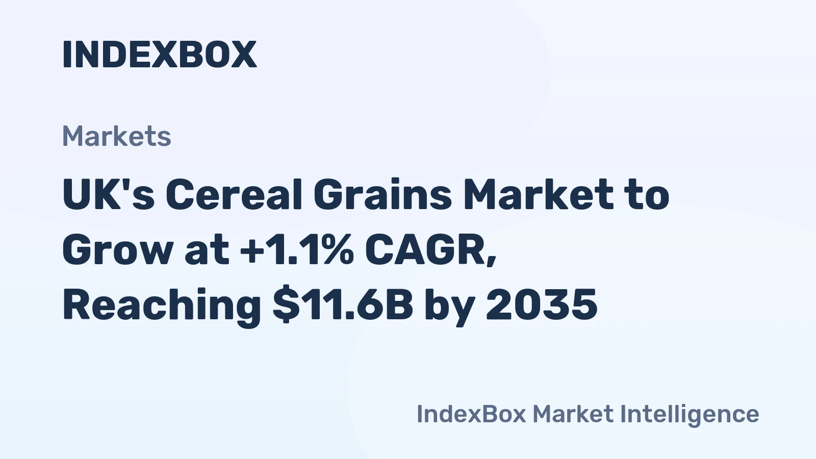 UK's Cereal Grains Market to Grow at +1.1% CAGR, Reaching $11.6B by 2035