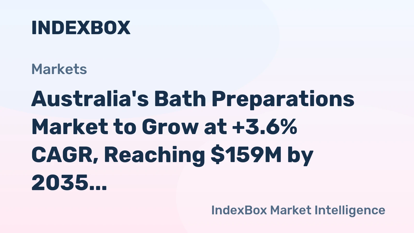 Australia's Bath Preparations Market to Grow at +3.6% CAGR, Reaching $159M by 2035