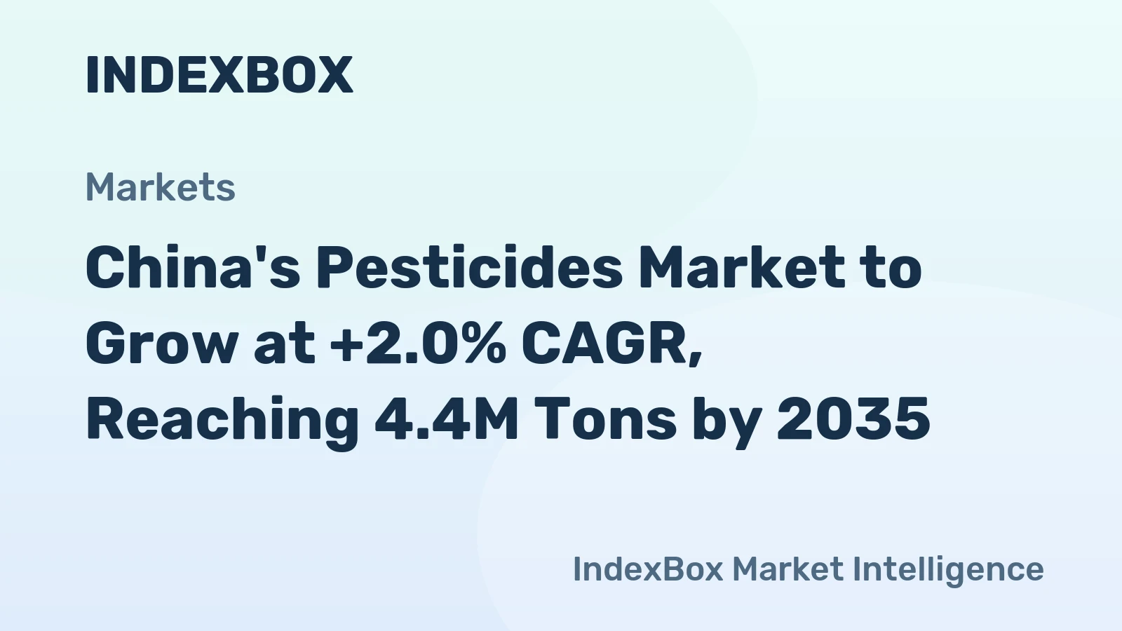 China's Pesticides Market to Grow at +2.0% CAGR, Reaching 4.4M Tons by 2035