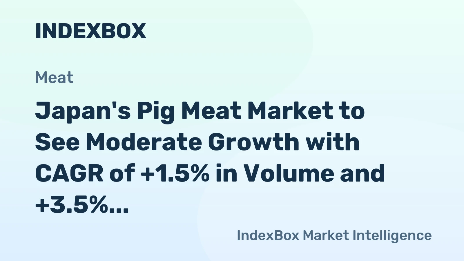 Japan's Pig Meat Market to See Moderate Growth with CAGR of +1.5% in Volume and +3.5% in Value Over Next Decade