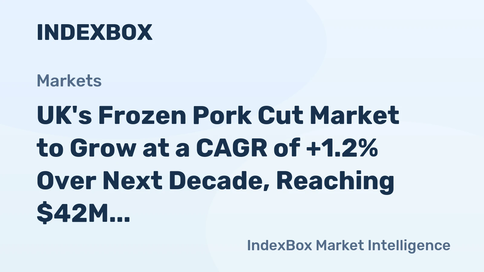 UK's Frozen Pork Cut Market to Grow at a CAGR of +1.2% Over Next Decade, Reaching $42M by 2035