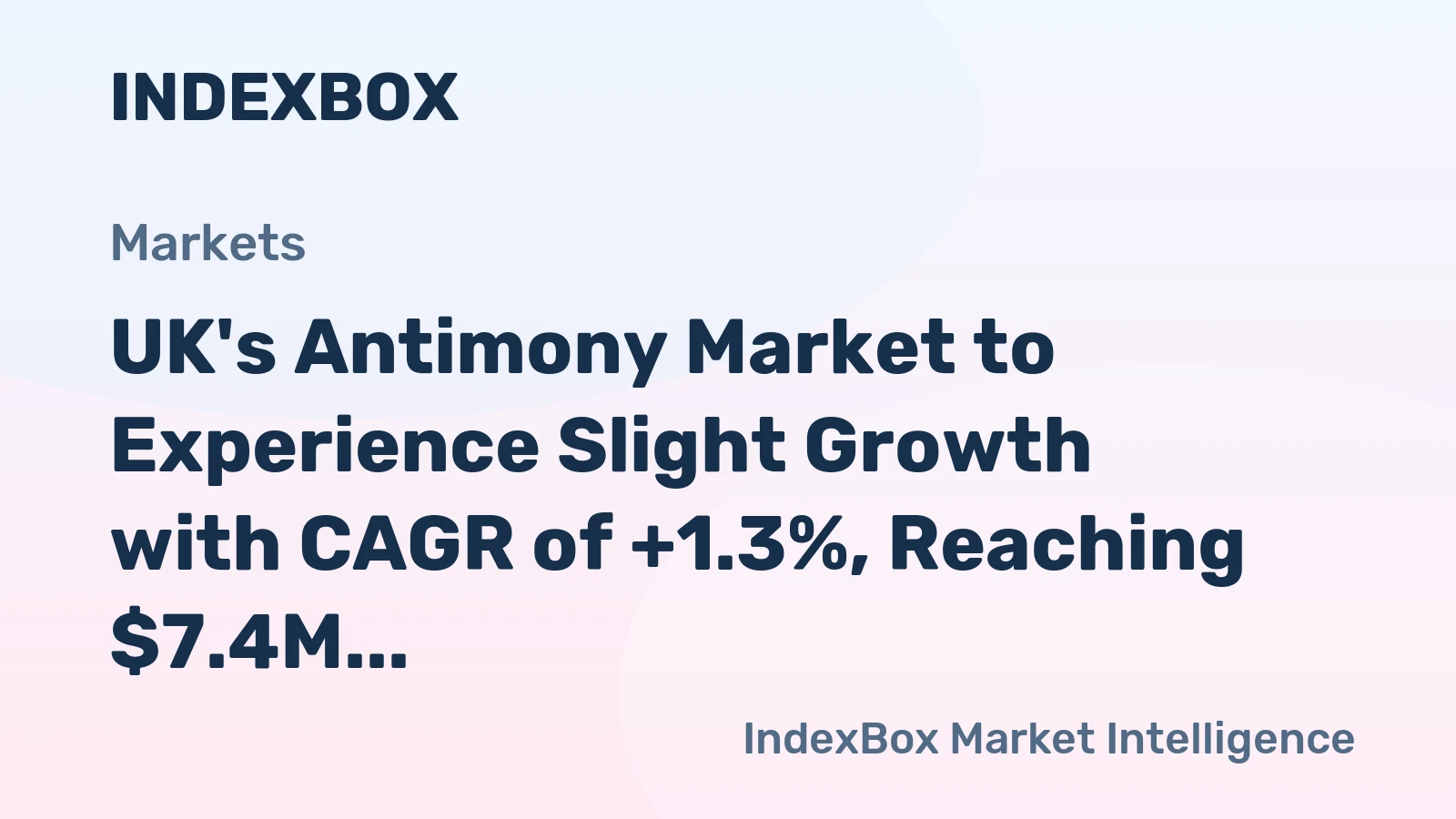 UK's Antimony Market to Experience Slight Growth with CAGR of +1.3%, Reaching $7.4M by 2035