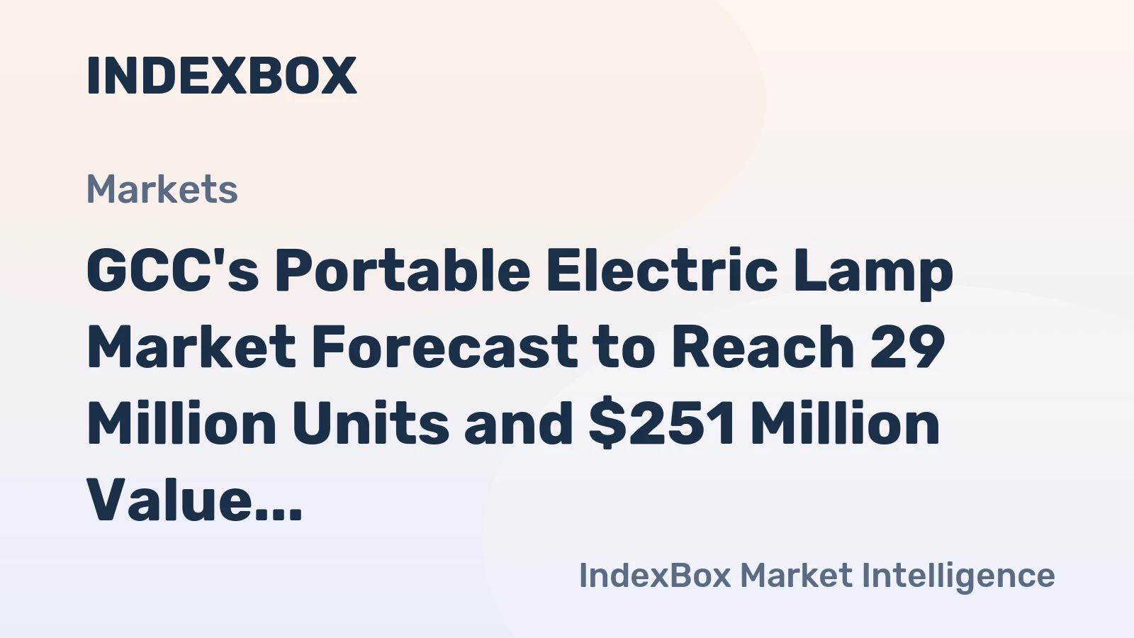 GCC's Portable Electric Lamp Market Forecast to Reach 29 Million Units and $251 Million Value by 2035