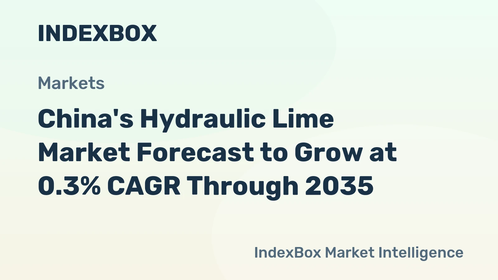 China's Hydraulic Lime Market Forecast to Grow at 0.3% CAGR Through 2035