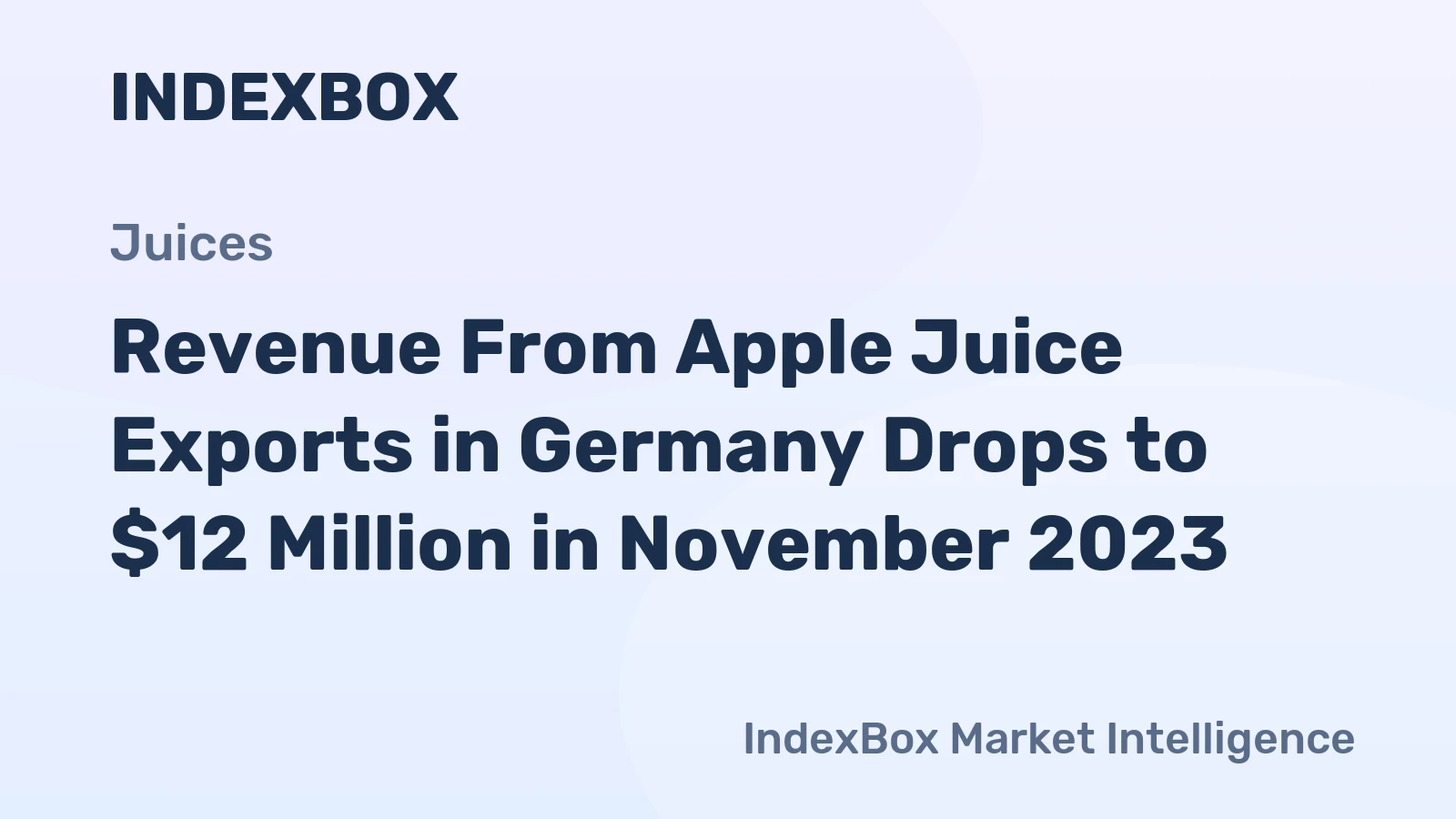 Revenue From Apple Juice Exports in Germany Drops to $12 Million in November 2023