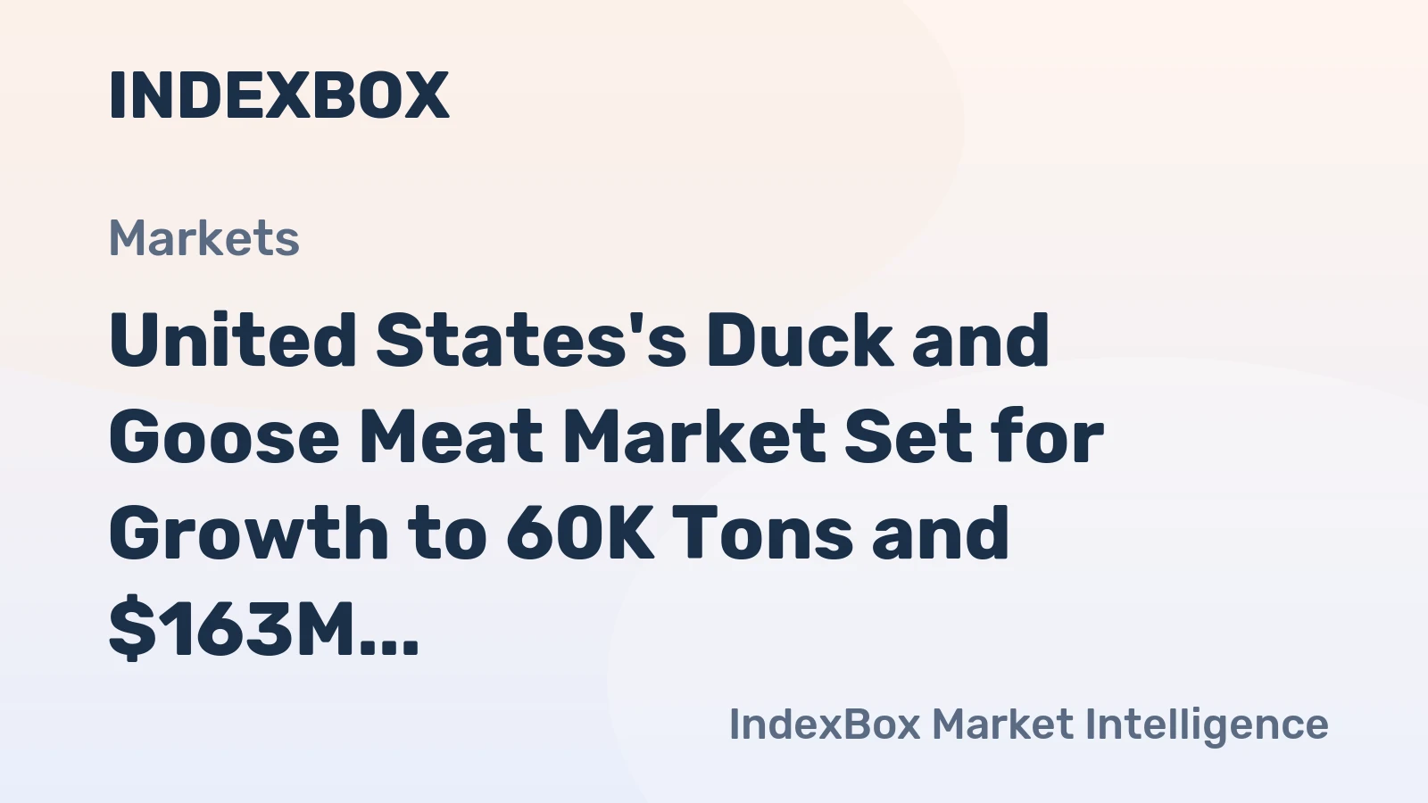 United States's Duck and Goose Meat Market Set for Growth to 60K Tons and $163M by 2035