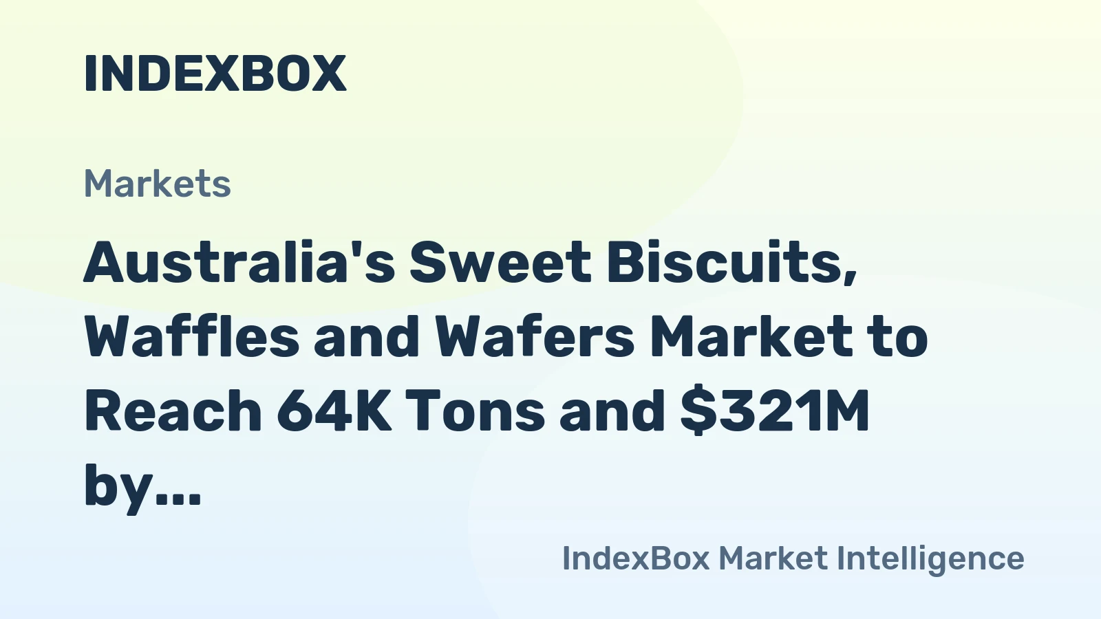 Australia's Sweet Biscuits, Waffles and Wafers Market to Reach 64K Tons and $321M by 2035