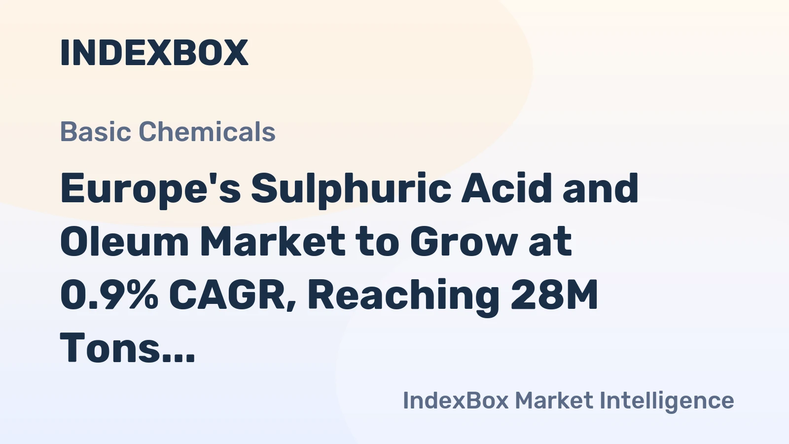 Europe's Sulphuric Acid and Oleum Market to Grow at 0.9% CAGR, Reaching 28M Tons by 2035