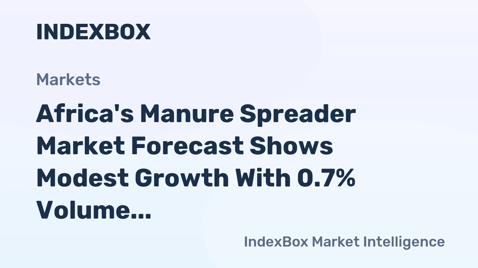 Africa's Manure Spreader Market Forecast Shows Modest Growth With 0.7% Volume CAGR Through 2035