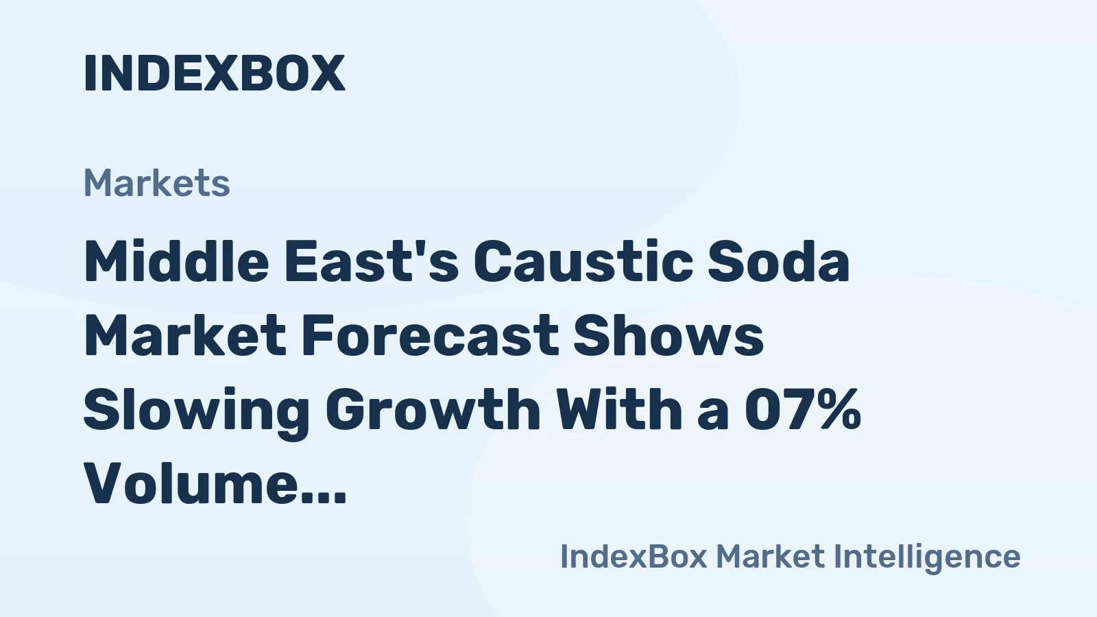 Middle East's Caustic Soda Market Forecast Shows Slowing Growth With a 07% Volume CAGR Through 2035
