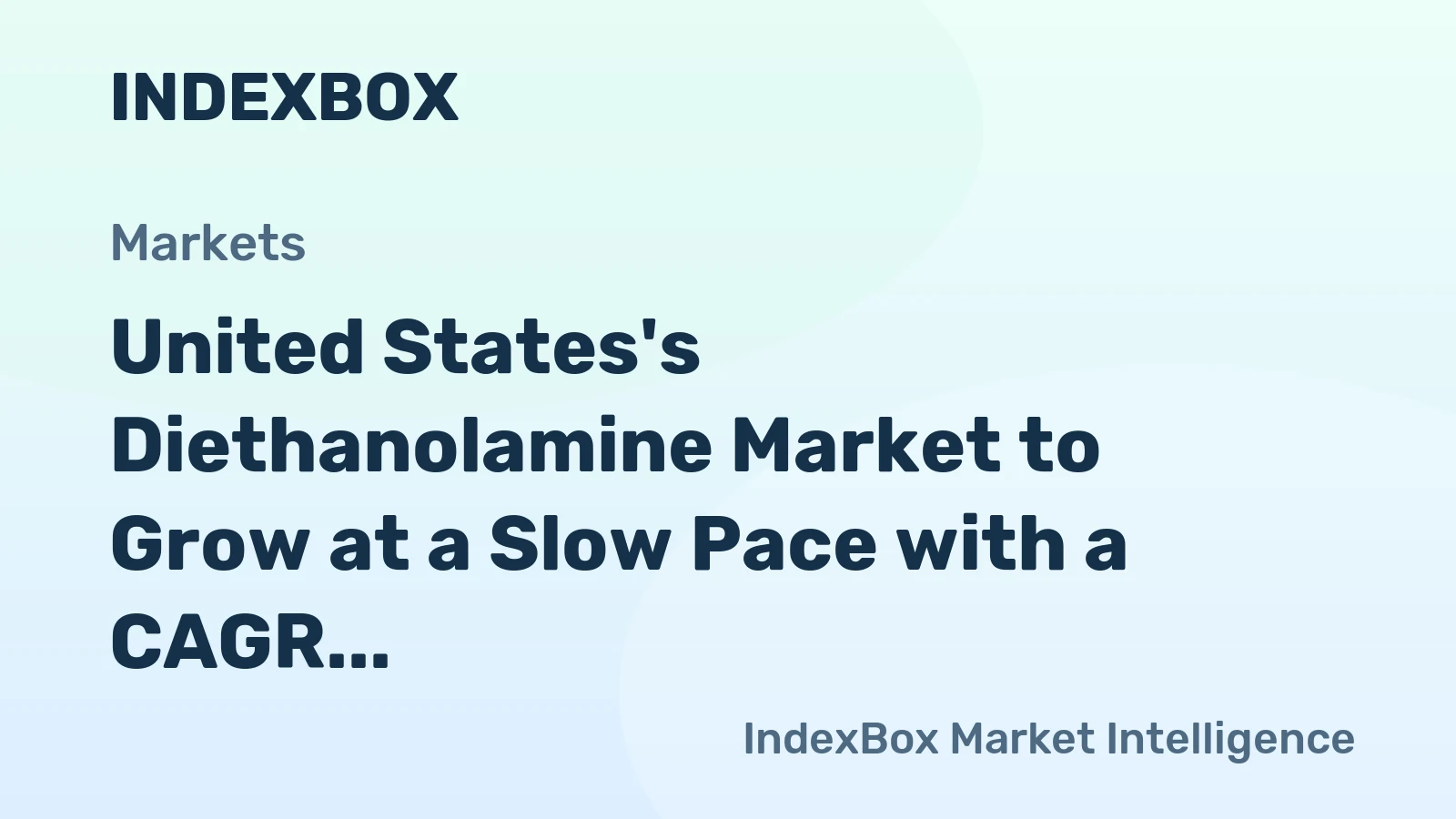 United States's Diethanolamine Market to Grow at a Slow Pace with a CAGR of +0.4% by 2035