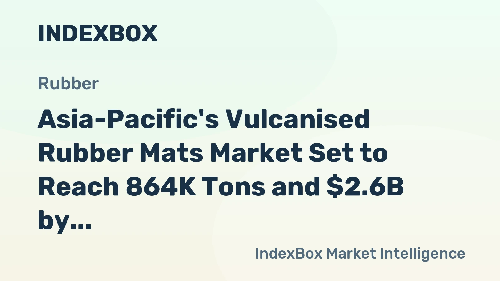 Asia-Pacific's Vulcanised Rubber Mats Market Set to Reach 864K Tons and $2.6B by 2035
