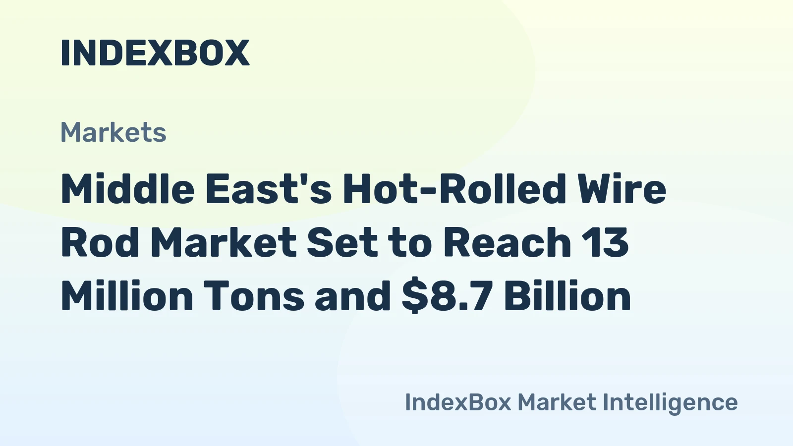 Middle East's Hot-Rolled Wire Rod Market Set to Reach 13 Million Tons and $8.7 Billion