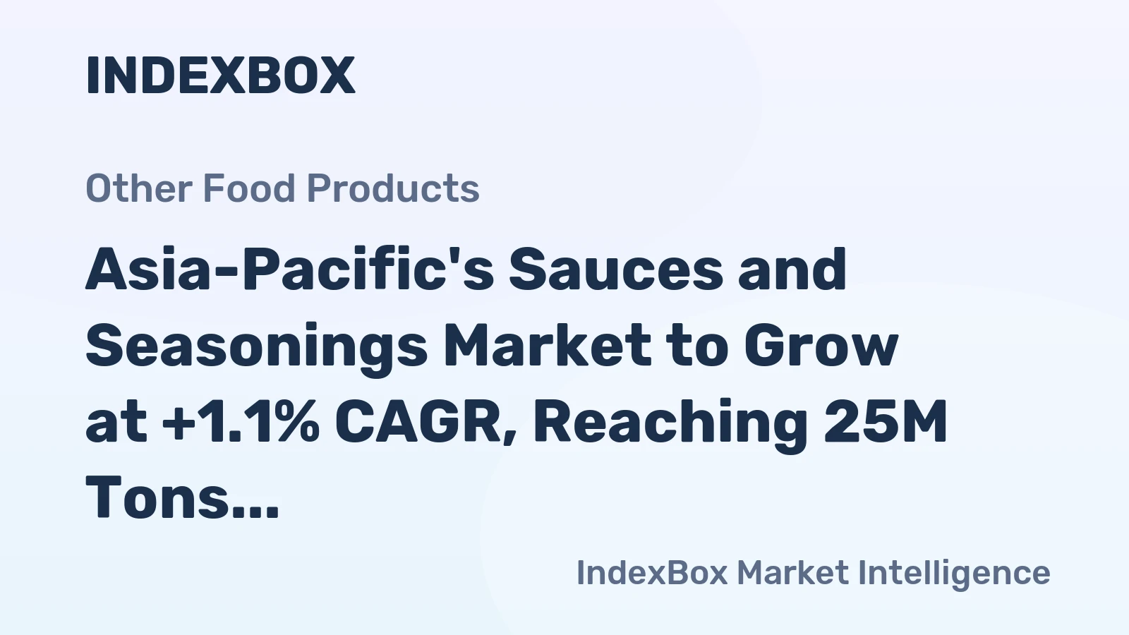 Asia-Pacific's Sauces and Seasonings Market to Grow at +1.1% CAGR, Reaching 25M Tons by 2035
