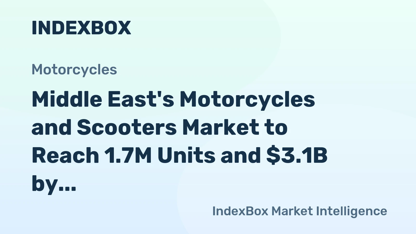 Middle East's Motorcycles and Scooters Market to Reach 1.7M Units and $3.1B by 2035, Forecasted Growth at +1.5% and +1.9%