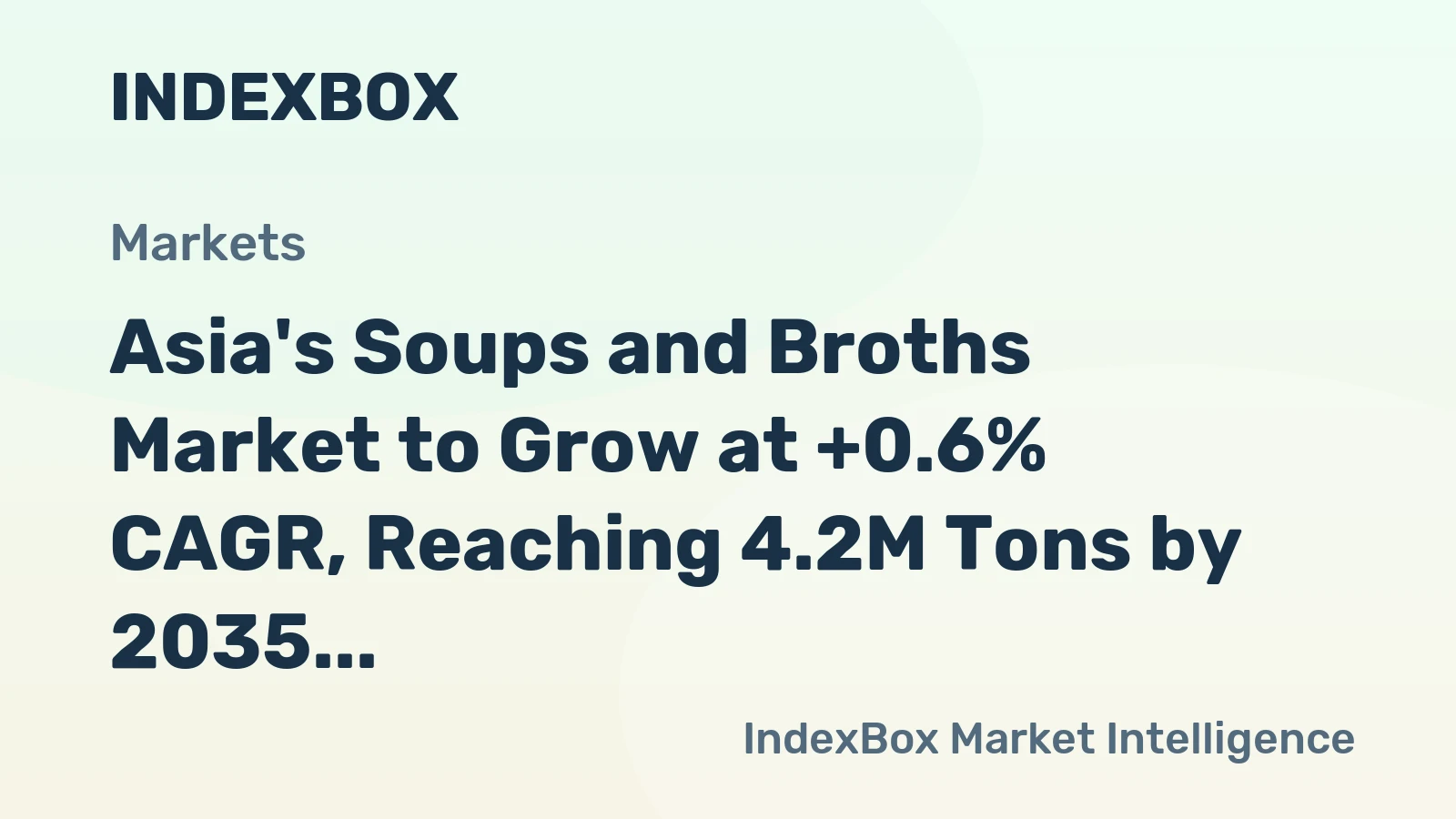 Asia's Soups and Broths Market to Grow at +0.6% CAGR, Reaching 4.2M Tons by 2035