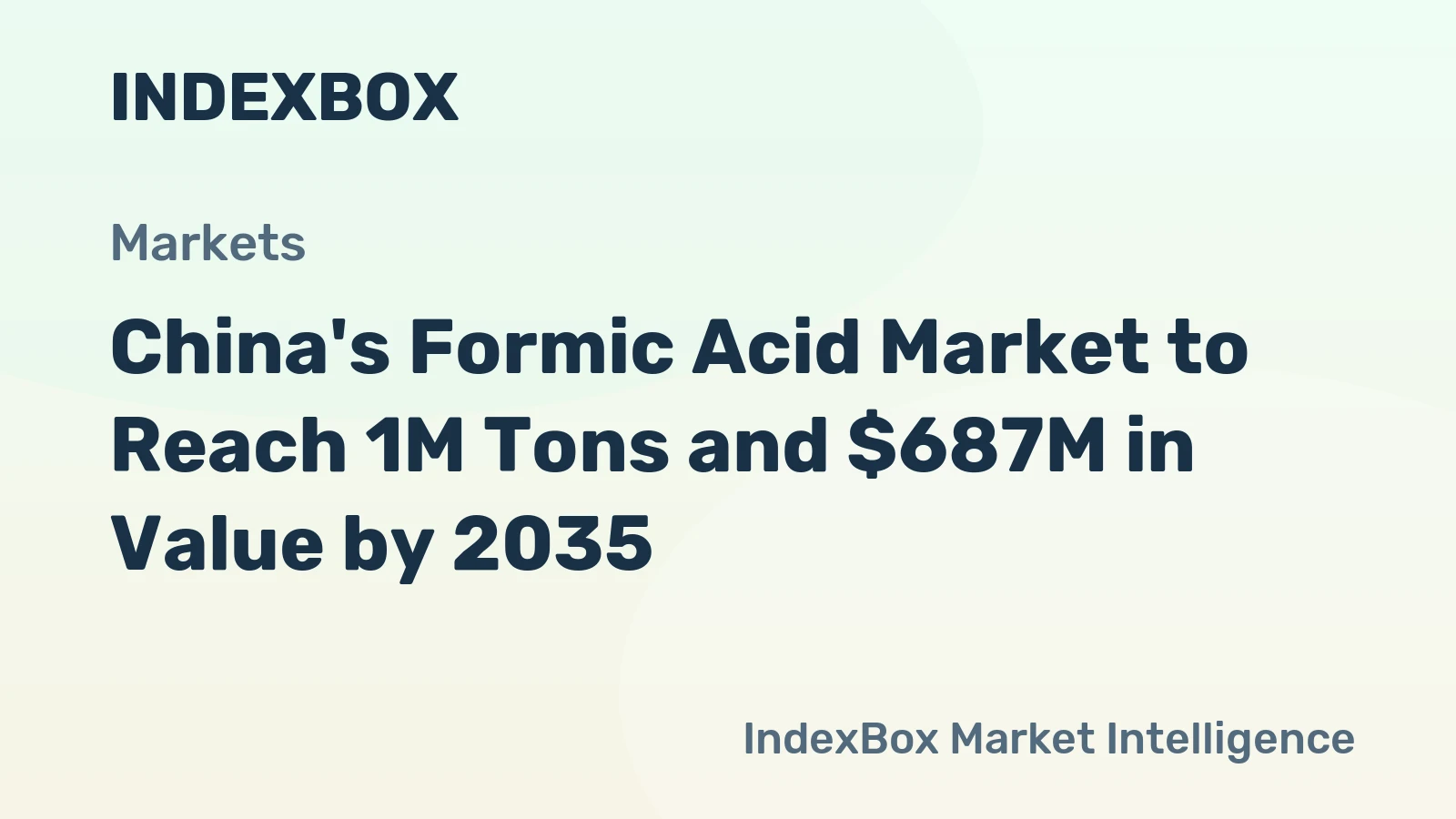 China's Formic Acid Market to Reach 1M Tons and $687M in Value by 2035