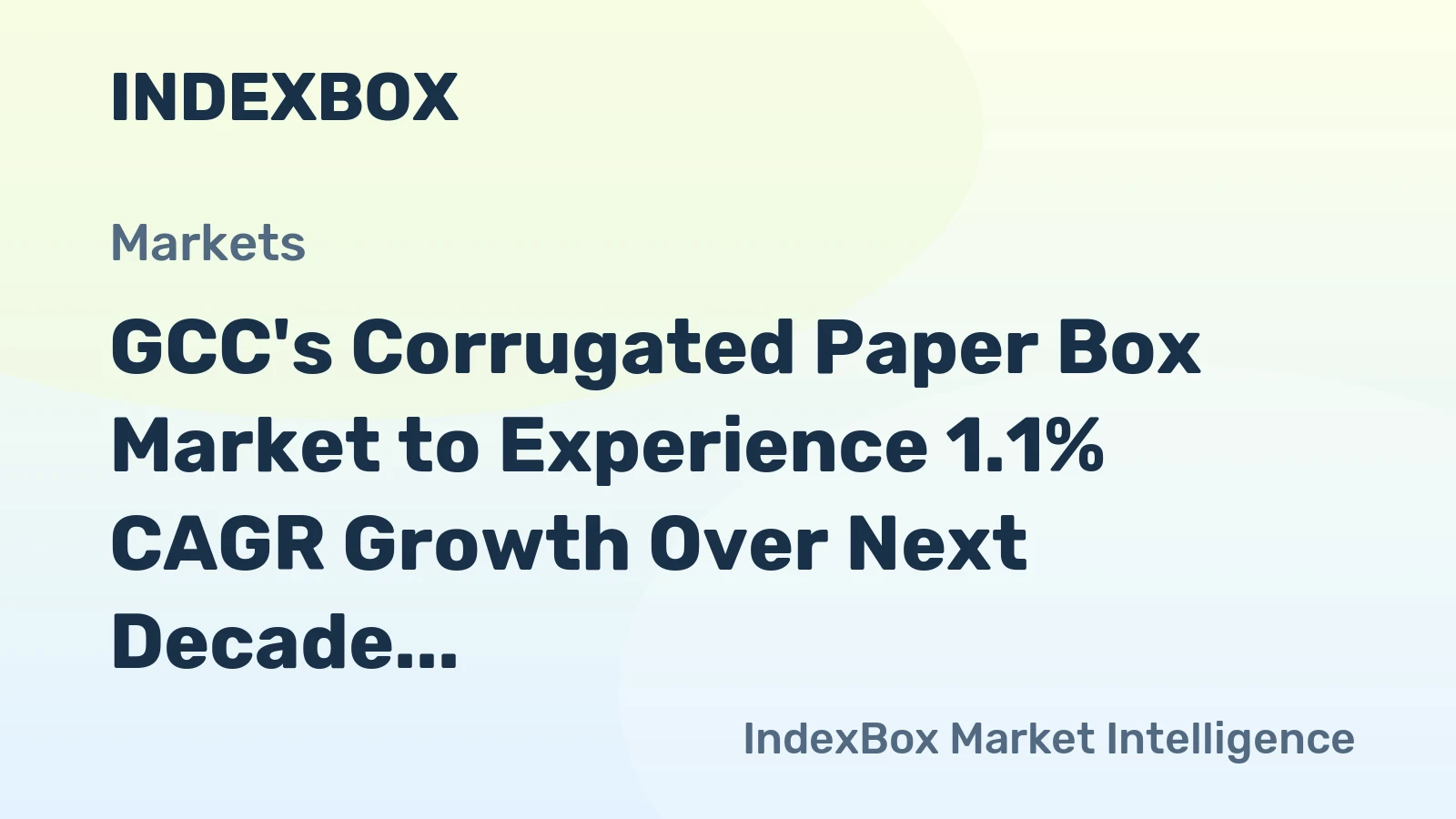 GCC's Corrugated Paper Box Market to Experience 1.1% CAGR Growth Over Next Decade