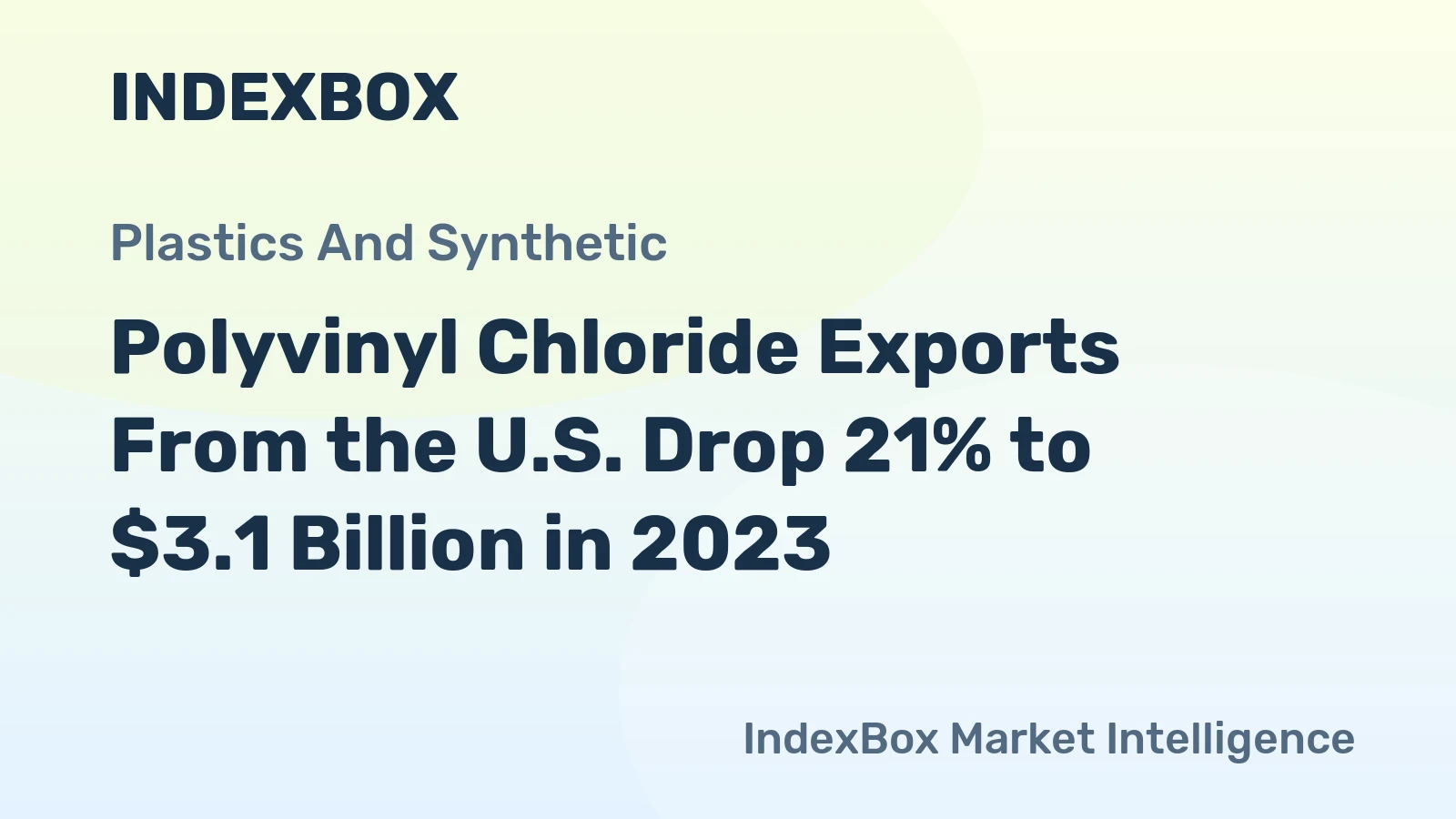 Polyvinyl Chloride Exports From the U.S. Drop 21% to $3.1 Billion in 2023