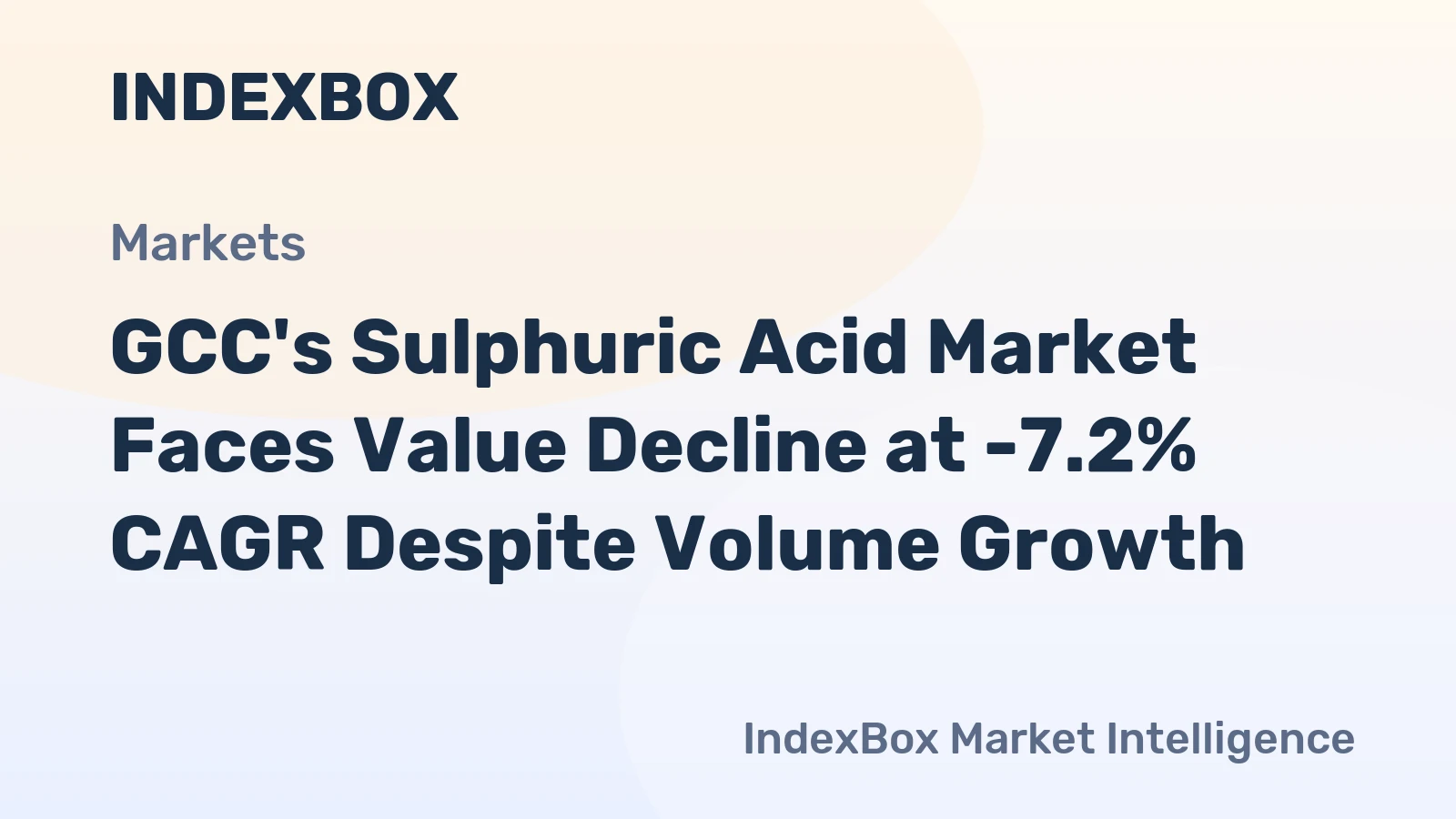 GCC's Sulphuric Acid Market Faces Value Decline at -7.2% CAGR Despite Volume Growth
