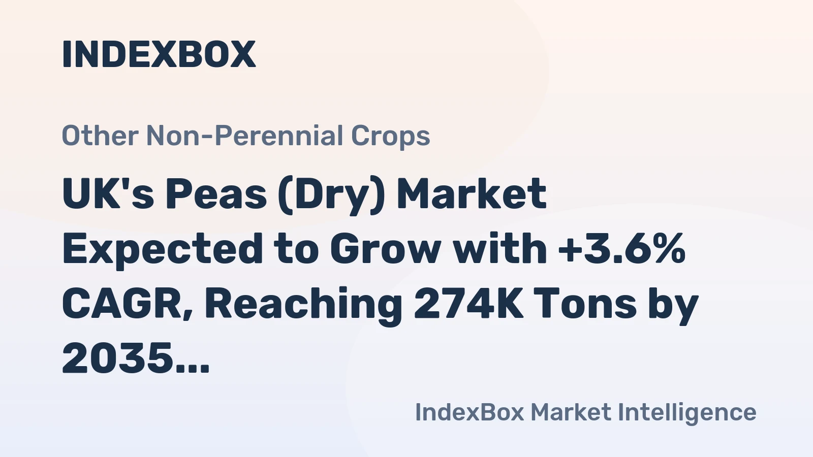 UK's Peas (Dry) Market Expected to Grow with +3.6% CAGR, Reaching 274K Tons by 2035, Valued at $214M