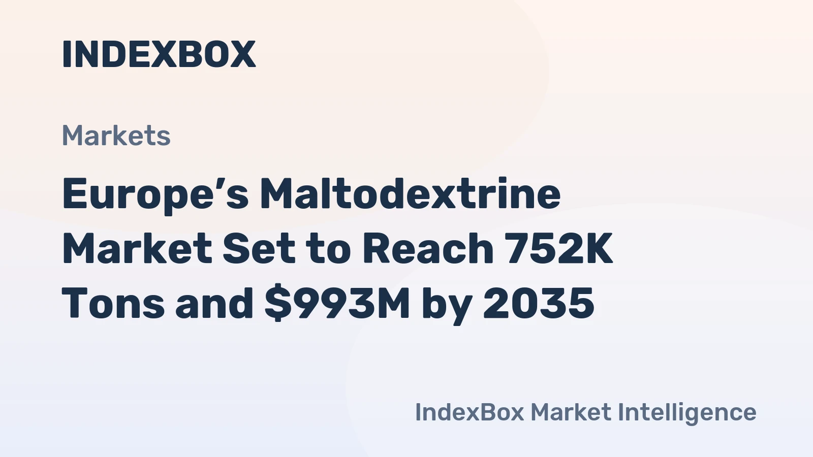 Europe’s Maltodextrine Market Set to Reach 752K Tons and $993M by 2035