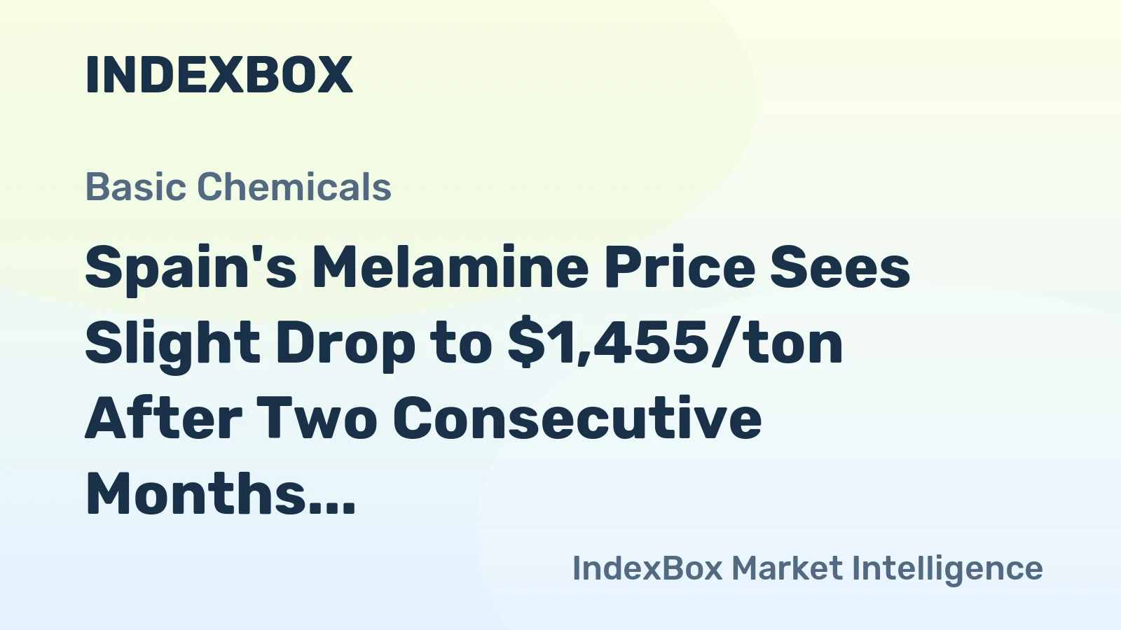 Spain's Melamine Price Sees Slight Drop to $1,455/ton After Two Consecutive Months of Contraction
