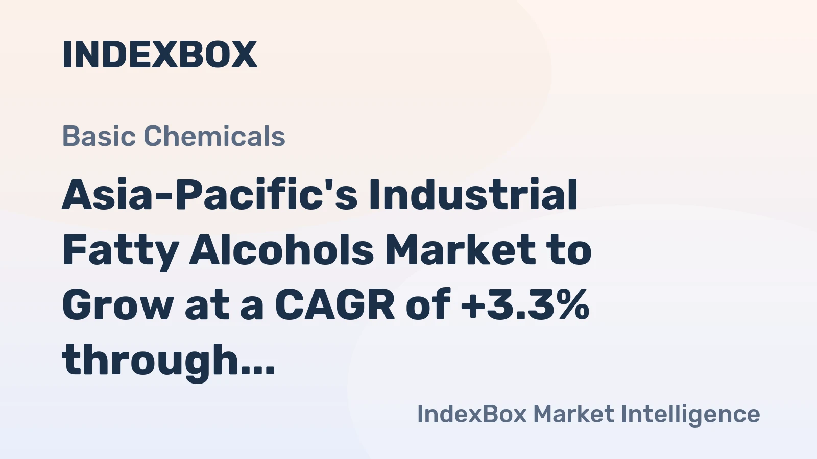Asia-Pacific's Industrial Fatty Alcohols Market to Grow at a CAGR of +3.3% through 2035, Reaching $6.4B