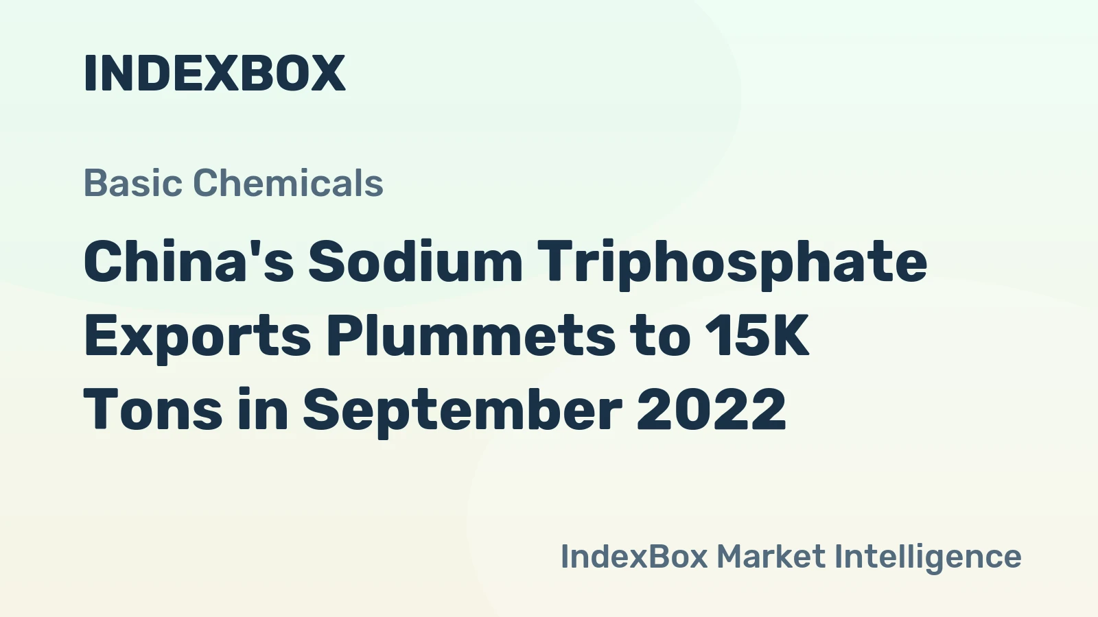 China's Sodium Triphosphate Exports Plummets to 15K Tons in September 2022