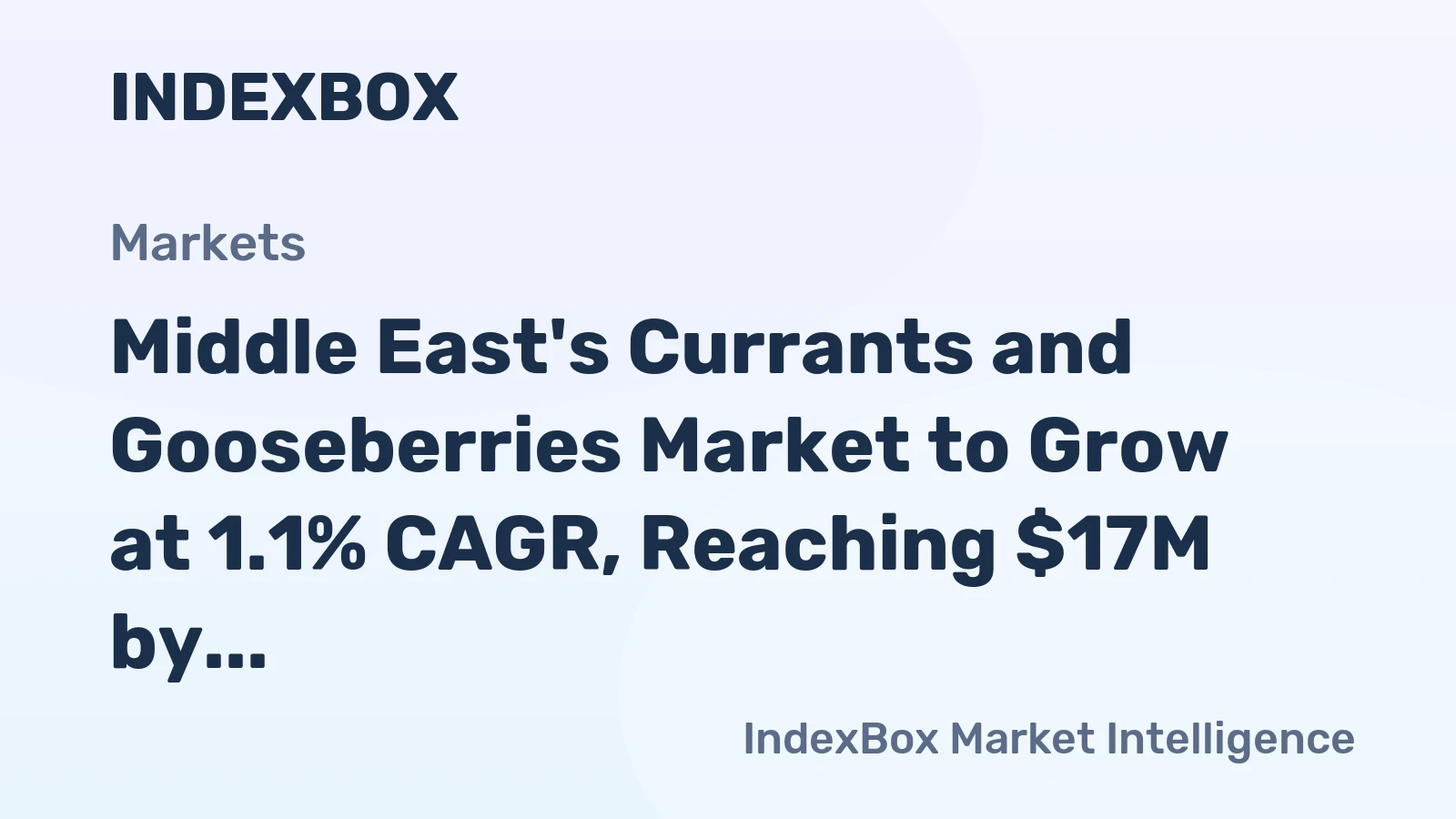 Middle East's Currants and Gooseberries Market to Grow at 1.1% CAGR, Reaching $17M by 2035