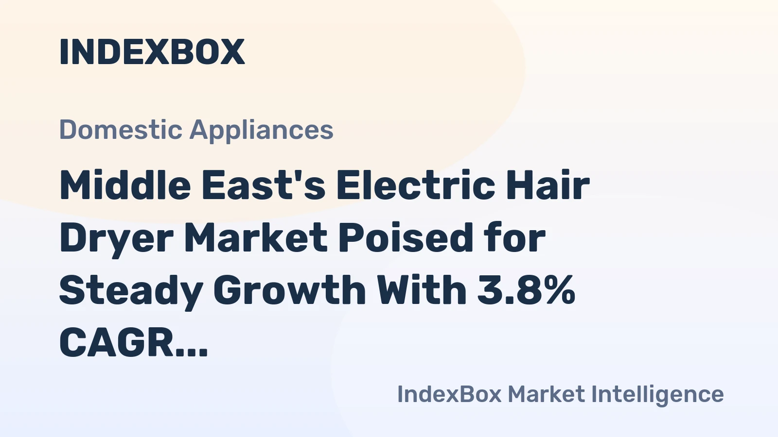 Middle East's Electric Hair Dryer Market Poised for Steady Growth With 3.8% CAGR in Value