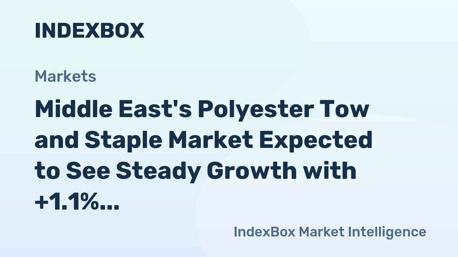 Middle East's Polyester Tow and Staple Market Expected to See Steady Growth with +1.1% CAGR from 2024 to 2035