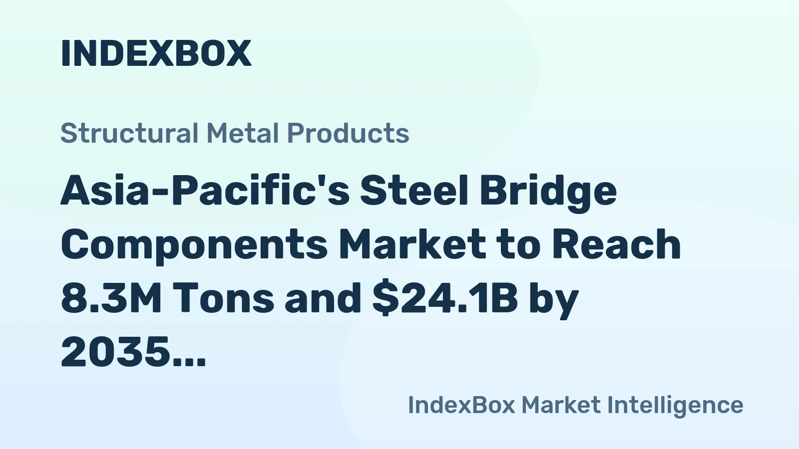Asia-Pacific's Steel Bridge Components Market to Reach 8.3M Tons and $24.1B by 2035