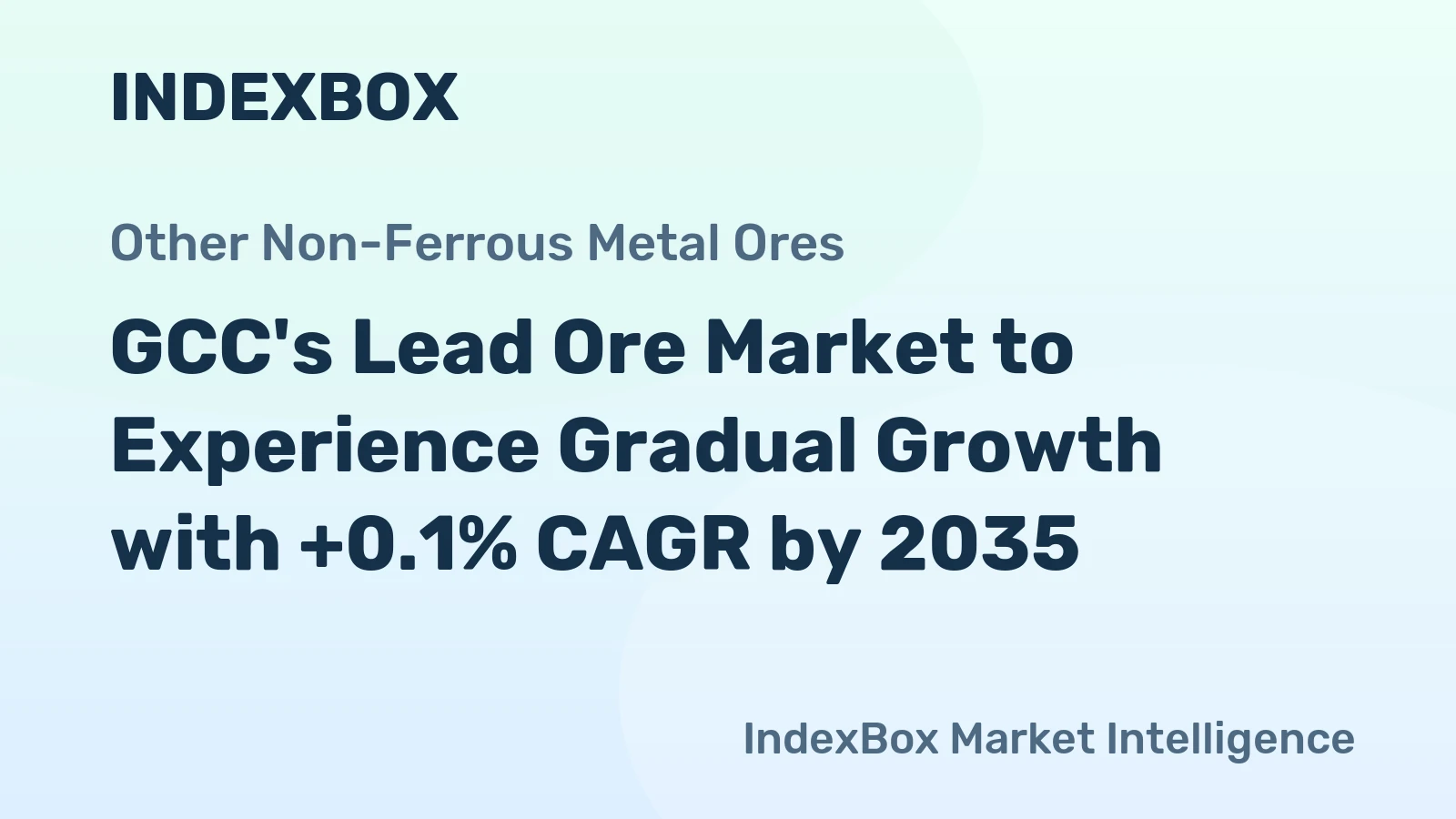 GCC's Lead Ore Market to Experience Gradual Growth with +0.1% CAGR by 2035