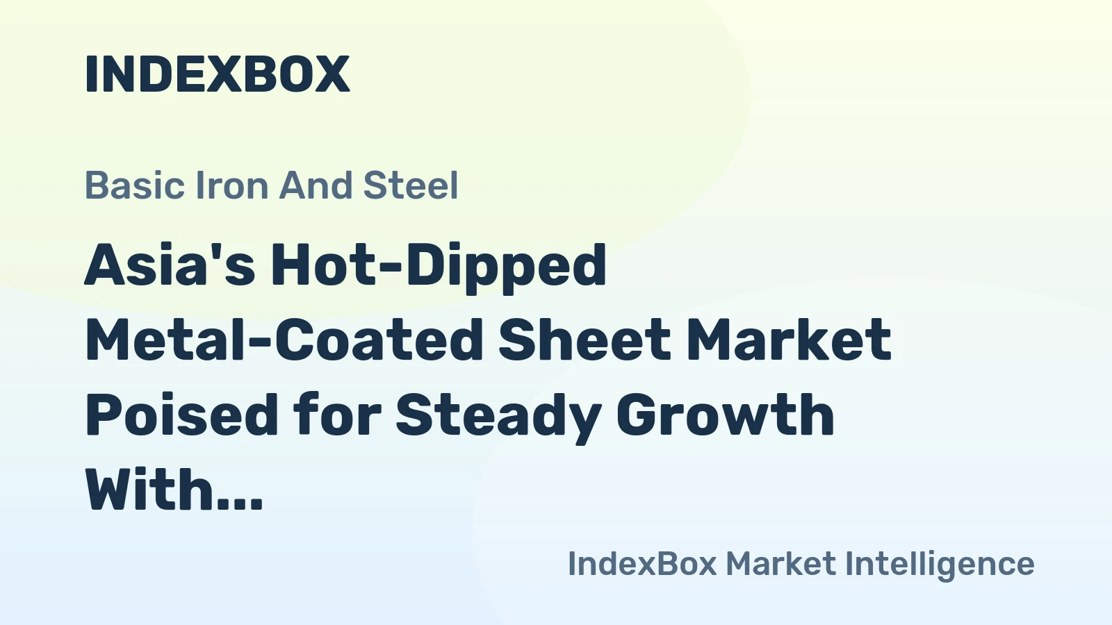 Asia's Hot-Dipped Metal-Coated Sheet Market Poised for Steady Growth With 19% Volume CAGR Through 2035