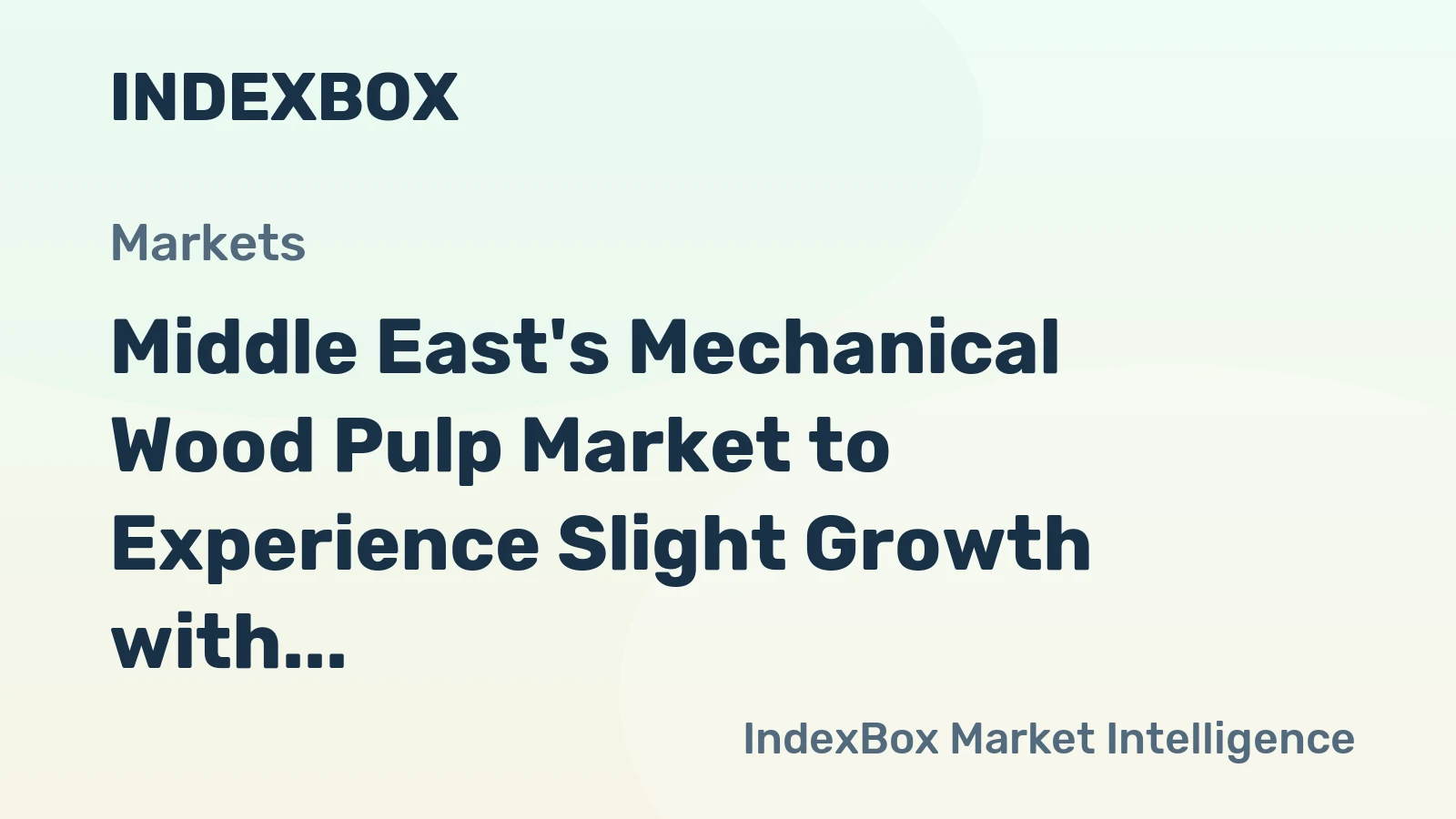 Middle East's Mechanical Wood Pulp Market to Experience Slight Growth with +0.5% CAGR from 2024 to 2035