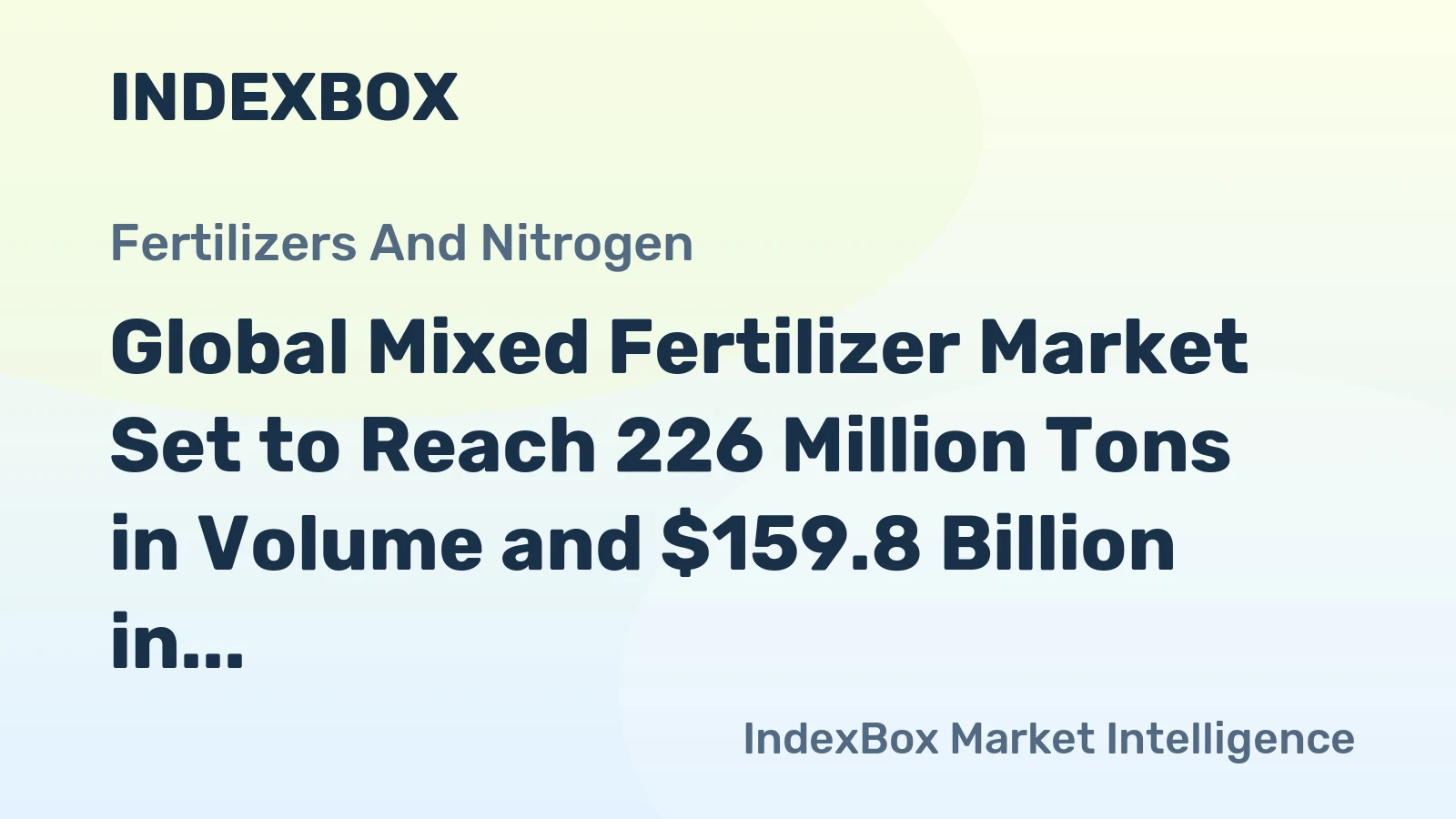Global Mixed Fertilizer Market Set to Reach 226 Million Tons in Volume and $159.8 Billion in Value by 2035