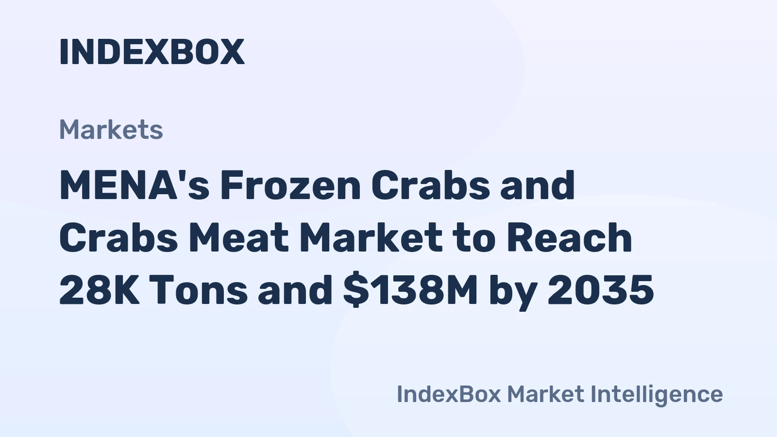 MENA's Frozen Crabs and Crabs Meat Market to Reach 28K Tons and $138M by 2035